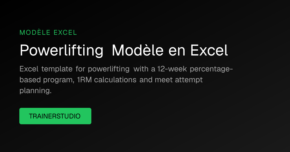 Modèle gratuit Powerlifting Template Excel 2026